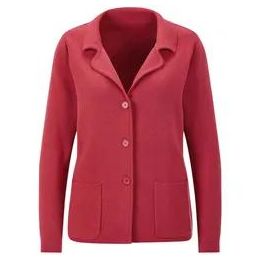 Jackenblazer GOLDNER "Kurzgr&ouml;&szlig;e Milano-Ripp-Blazer mit Reverskragen", Damen, Gr. 21, rot, Obermaterial: 50% Baumwolle CO. 50% Polyacryl PAN., schmal, Blazer, figurschmeichelender Schnitt