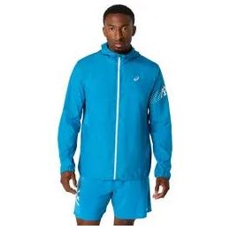 Laufjacke asics "ICON JACKET", Gr. XL, aegean blau, cream, Obermaterial: 100% Polyester, Jacken, &Uuml;bergangsjacke