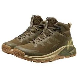 Outdoorschuh Keen "TARGHEE APEX MID WP", Damen, Gr. 44, schwarz olive, khaki, Textil, Schuhe Outdoorschuh, wasserdichter und atmungsaktiver Wanderschuh