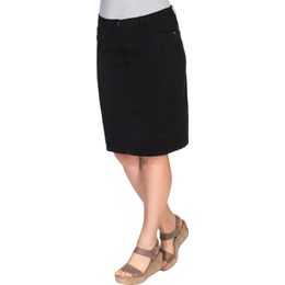sheego Damen Bleistiftrock aus Stretch-Twill schwarz Gr&ouml;&szlig;e 58