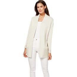 CR&Eacute;ATION L Damen Longstrickjacke mit Schalkragen wollwei&szlig; Gr&ouml;&szlig;e 38
