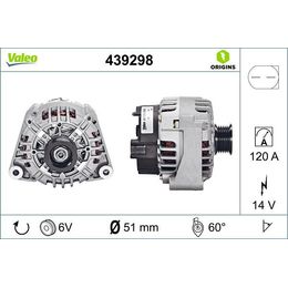 Valeo Generator NEW ORIGINAL PART 439298 14V 120A f&uuml;r MERCEDES-BENZ CHRYSLER A0111546402 0111546402 111549102