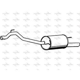 FENNO Endschalld&auml;mpfer P7552 hinten f&uuml;r VW 044253609AH JZW253609BB 7D0253609C