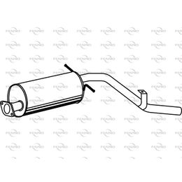 FENNO Endschalld&auml;mpfer P4054 hinten f&uuml;r NISSAN 20100-2S500 20100-3S300 20100-3S30A