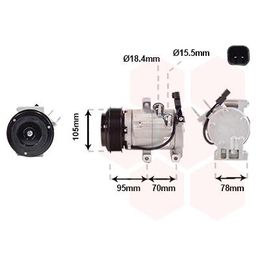 Van Wezel Kompressor, Klimaanlage 1800K682 12V f&uuml;r FORD 5246496 1715093 2461536