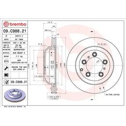 Brembo Bremsscheibe COATED DISC LINE 09.C988.21 hinten rechts links bel&uuml;ftet 330mm f&uuml;r PORSCHE 9Y0615601