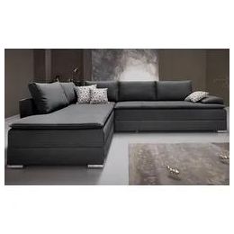 Ecksofa Home Affaire "Night & Day L-Form, B: 324 cm, Dauer-Schlaffunktion und Armlehne", grau (hellgrau), B:324cm H:95cm T:218cm, Struktur ( 100% Polyester);Luxus-Microfaser (100% Polyester), Sofas, Ecksofa, Bettfunktion & Bettkasten, Boxspringbett 180x200 cm, Topseller