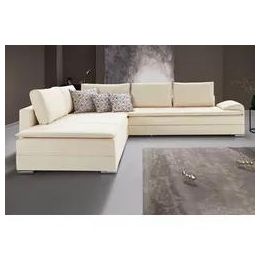 Ecksofa Home Affaire "Night & Day L-Form, B: 324 cm, Dauer-Schlaffunktion und Armlehne", beige, B:324cm H:95cm T:218cm, Struktur ( 100% Polyester);Luxus-Microfaser (100% Polyester), Sofas, Ecksofa, Bettfunktion & Bettkasten, Boxspringbett 180x200 cm, Topseller