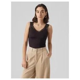 V&eacute;ro Moda Spitzentop VERO MODA "VMROSA SL TOP JRS NOOS", Damen, Gr. XL, schwarz, Jersey, Obermaterial: 95% Viskose, 5% Elasthan, unifarben, figurbetont normal, V-Ausschnitt, Tops Spitzentop, Viskosemischung