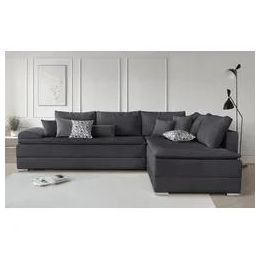 Ecksofa Home Affaire "Night & Day L-Form, B: 324 cm, Dauer-Schlaffunktion und Armlehne", schwarz, B:324cm H:95cm T:218cm, Struktur ( 100% Polyester);Luxus-Microfaser (100% Polyester), Sofas, Ecksofa, Bettfunktion & Bettkasten, Boxspringbett 180x200 cm, Topseller
