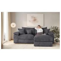 Ecksofa Home Affaire "Soft&Cosy XL L-Form, B: 246 cm - OTTO. Verl&auml;ssliche Qualit&auml;t.", grau (anthrazit), B:246cm T:187cm, 100% Polyester, Sofas, Ecksofa, Mega-Sofa, Cord oder Chenille-Struktur, mit Federkern & 4 Zierkissen, Topseller
