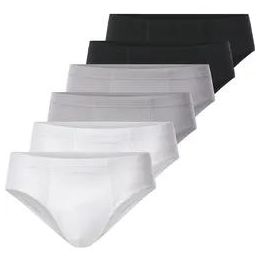 Slip Babista "6er Pack Sportslip VERANETTI", Herren, Gr. 3XL, wei&szlig; (wei&szlig; schwarz grau), Obermaterial: 95% Baumwolle CO. 5% Elasthan EL., Unterhosen Slip