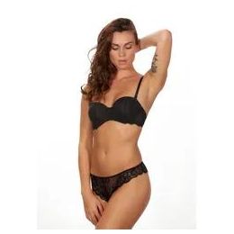 Brasilslip After Eden, Damen, Gr. XL, schwarz, Spitze, Obermaterial: 52% Nylon, 36% Polyamid, 12% Elasthan, k&ouml;rpernah, Unterhosen, mit floraler Spitze, feminin, bequem, weich, elastisch, eng