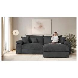 Ecksofa Home Affaire "Soft&Cosy XXL L-Form, B: 303 cm - OTTO. Verl&auml;ssliche Qualit&auml;t.", schwarz, B:303cm T:187cm, 100% Polyester, Sofas, Ecksofa, Mega-Sofa, Cord oder Chenille-Struktur, mit Federkern & 4 Zierkissen, Topseller