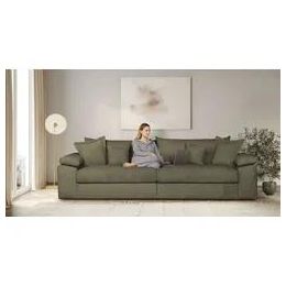 Big-Sofa Home Affaire "Soft&Cosy XXL, B: 303 cm - OTTO. Verl&auml;ssliche Qualit&auml;t.", olive, B:303cm T:123cm, 100% Polyester, Sofas, Big-Sofa, Mega-Sofa, Cord oder Chenille-Struktur, mit Federkern & 4 Zierkissen