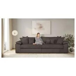 Big-Sofa Home Affaire "Soft&Cosy XXL, B: 303 cm - OTTO. Verl&auml;ssliche Qualit&auml;t.", dunkelbraun, B:303cm T:123cm, 100% Polyester, Sofas, Big-Sofa, Mega-Sofa, Cord oder Chenille-Struktur, mit Federkern & 4 Zierkissen, Topseller
