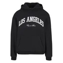 Kapuzensweatshirt "Upscale by Mister Tee L.A. College Fluffy Hoody", Herren, Gr. L, schwarz, 100% Baumwolle, UPSCALE BY Mister Tee, bedruckt, Sweatshirts