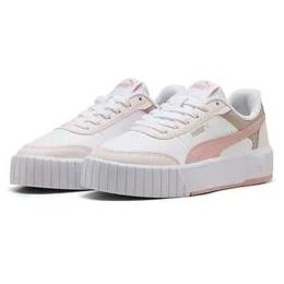 Sneaker Puma "Carina Mia Sneakers M&auml;dchen", Damen, Gr. 38,5, wei&szlig; rosy outlook jasmine flower pink, Obermaterial: Kuhleder, Textil, Synthetik. Futter: Textil. Innensohle: Textil. Laufsohle: Gummi, Schuhe Sneaker