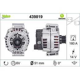 Valeo Generator NEW ORIGINAL PART 439819 14V 180A f&uuml;r MERCEDES-BENZ 906780280 A0009067802 A00090678020080