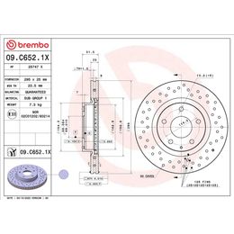 Brembo Bremsscheibe 09c6521x 295mm 25mm f&uuml;r MAZDA (CHANGAN)