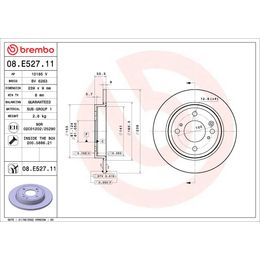Brembo Bremsscheibe 09.E528.11 hinten rechts links bel&uuml;ftet 350mm f&uuml;r INFINITI 432061CA0A