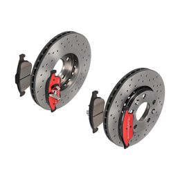 Brembo Bremsensatz-Vorderachse XTRA LINE SK8K0F0UM7 Bremsensatz, Scheibenbremse vorne rechts links Gelocht/innenbel. 280mm f&uuml;r RENAULT DACIA NISSAN 40