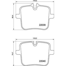Brembo Bremsbelagsatz, Scheibenbremse P 06 109 hinten rechts links mit Zubeh&ouml;r f&uuml;r BMW 34216893228 34207883273 34217991044