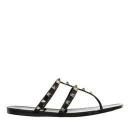 Valentino Garavani Slipper & Pantoletten - Thong Summer Rockstud - Gr. 39 (EU) - in Schwarz - f&uuml;r Damen