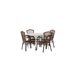 ebuy24 Gartenset Lina 5-teilig Braun 120 x 120 cm | Gr.: onesize
