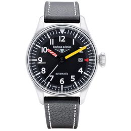 BAUHAUS Herrenuhr Aviation Automatik Schwarz | Gr.: onesize