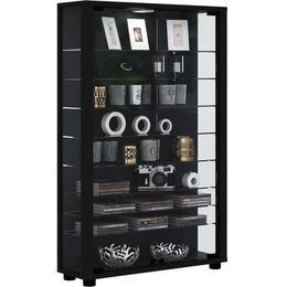 ebuy24 Vitrinenschrank LumoMini 6 Schwarz 59 x 18 cm | Gr.: onesize