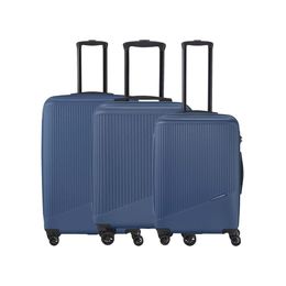Travelite Bali - 4-Rollen Trolley Set 3tlg. (wei&szlig;/cognac) in blau | Gr.: onesize