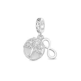 GNOCE Sterling Silber Lebensbaum Charm Zirkonia | Gr.: onesize
