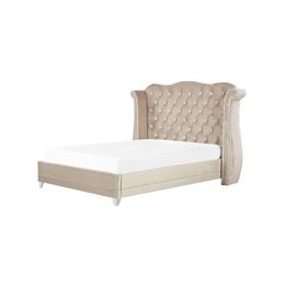 Beliani Doppelbett AYETTE in Beige - (W) 225 x (H) 154 x (L) 215 cm | Gr.: onesize