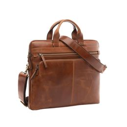 SID & VAIN SID & VAIN Leder-Laptoptasche 14" echt Leder Aktentasche 14 Zoll Laptop Fach braun in braun | Gr.: onesize