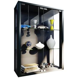 ebuy24 Vitrinenschrank Udina Schwarz 60 x 25 cm | Gr.: onesize