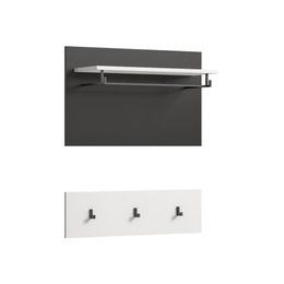 ebuy24 Wandgarderobe Canu Wei&szlig; 80 x 27 cm | Gr.: onesize