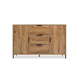 ABRIHOME Kommode in Dunkleiche mit 2 T&uuml;ren und 3 Schubladen, 120x40x76 cm | Gr.: onesize