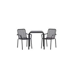 ebuy24 1 x Tisch 2 x St&uuml;hle Schwarz 70 x 70 cm | Gr.: onesize