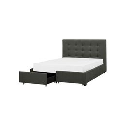 Beliani Doppelbett LA ROCHELLE in Grau/Schwarz - (W) 153 x (H) 109 x (L) 213 cm | Gr.: onesize