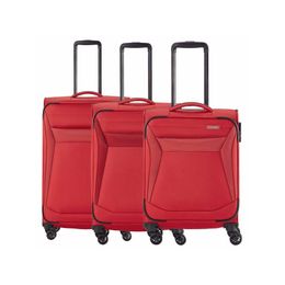 Travelite Chios - 4-Rollen-Trolley Set 3tlg. (schwarz) in rot | Gr.: onesize