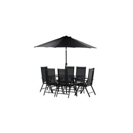 ebuy24 Gartenset Brekki 9-teilig Schwarz 90 x 150 cm | Gr.: onesize