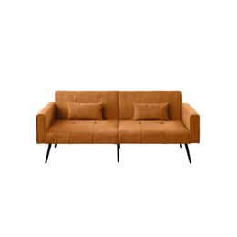 ABRIHOME Umwandelbares Schlafsofa Futon Set f&uuml;r Wohnzimmer in Gelb | Gr.: onesize