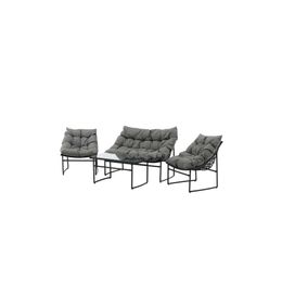 ebuy24 Lounge-Set Tina 4-teilig Schwarz 50 x 95 cm | Gr.: onesize