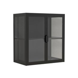 ebuy24 Vitrinenschrank FlokasVS T&uuml;ren Schwarz 60 x 35 cm | Gr.: onesize