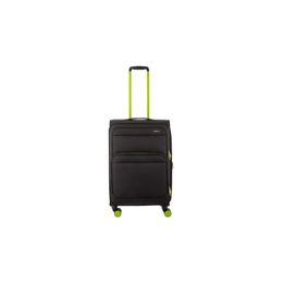 Franky Koffer Gr. M Reisegep&auml;ck T27-B Spinner 65er in black/green | Gr.: onesize