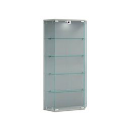 ebuy24 Vitrinenschrank BenilaL T&uuml;ren Silberfarben 83 x 17 cm | Gr.: onesize