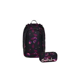Satch Schulrucksack-Set AIR Mystic Nights 2-teilig in Schwarz/Rosa | Gr.: onesize