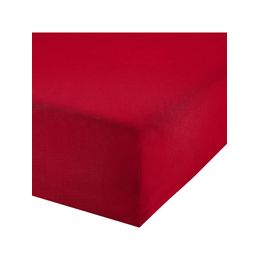 REDBEST Single-Jersey Boxspring-Spannbettlaken Denver in rot | Gr.: 180x200 cm - 200x200 cm