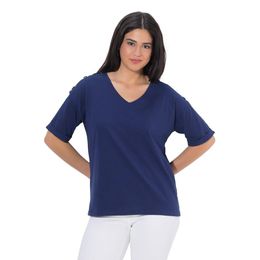 Ulla Popken Shirt in tintenblau | Gr.: 58-60
